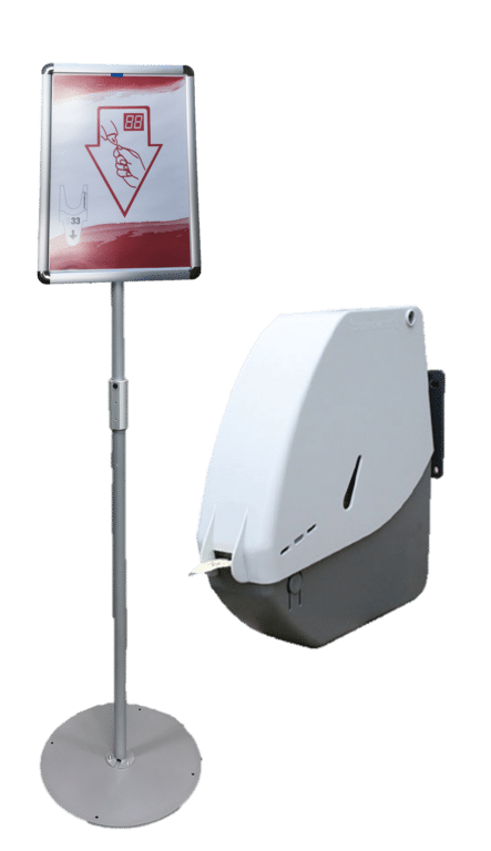 Complete Floor stand for queue system (TOM-C) - Nordic Retail